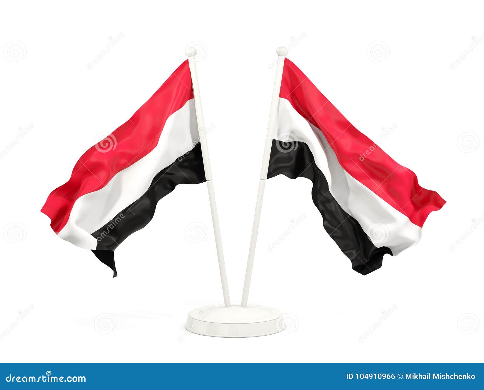 Two waving flags of yemen stock illustration. Illustration of waving ...