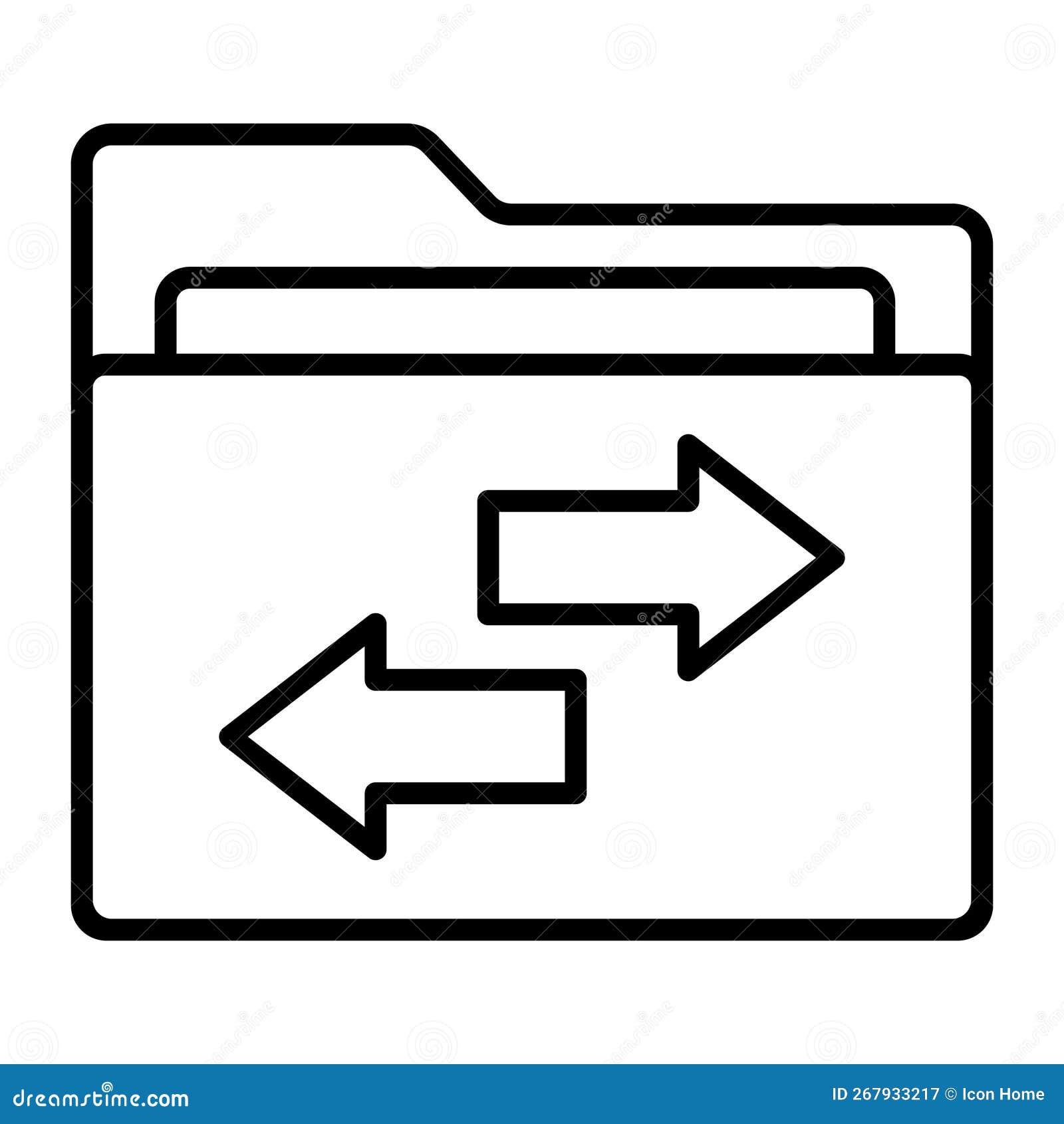 Two Way Arrows on Folder Concept of File Transfer Stock Vector ...