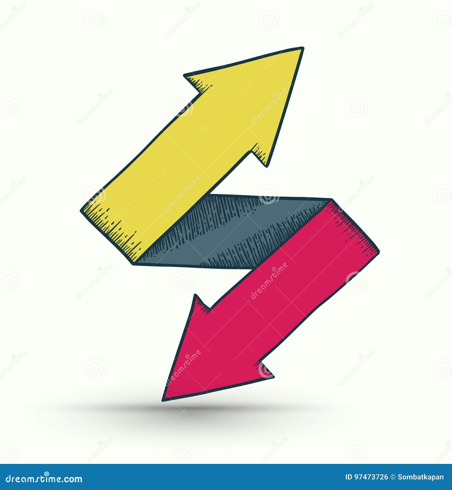 Two way arrows up and down stock vector. Illustration of careful - 97473726