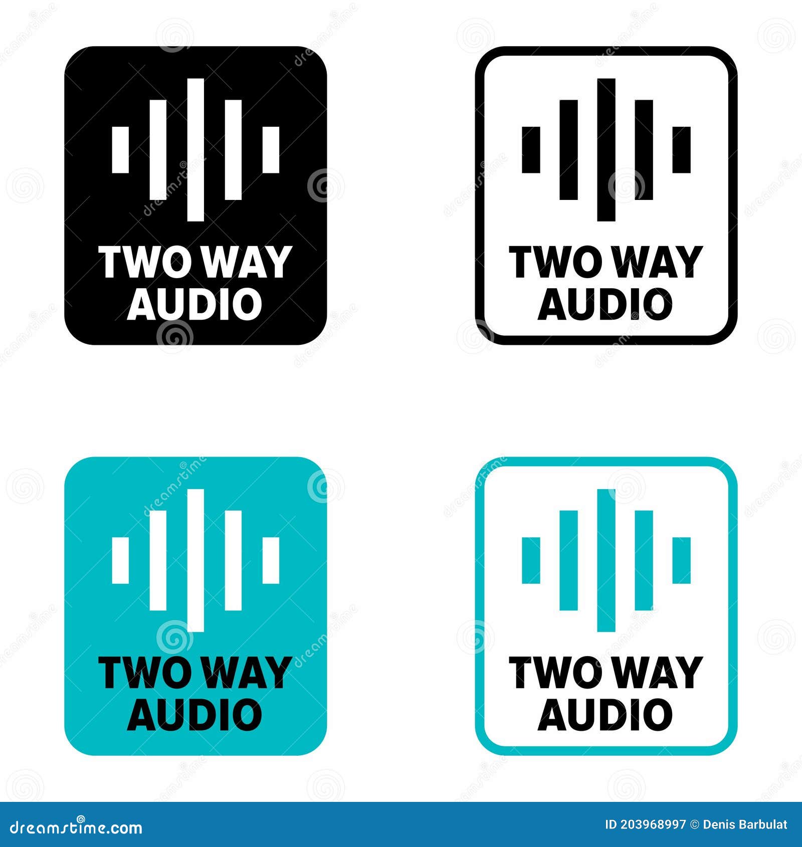 `Two Way Audio` Communication System Information Sign Stock Vector ...