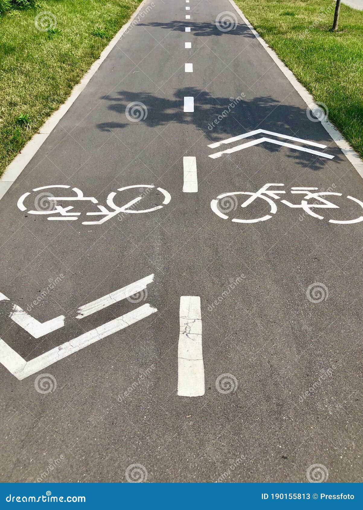 Two Way Bicycle Lane stock image. Image of forwards - 190155813