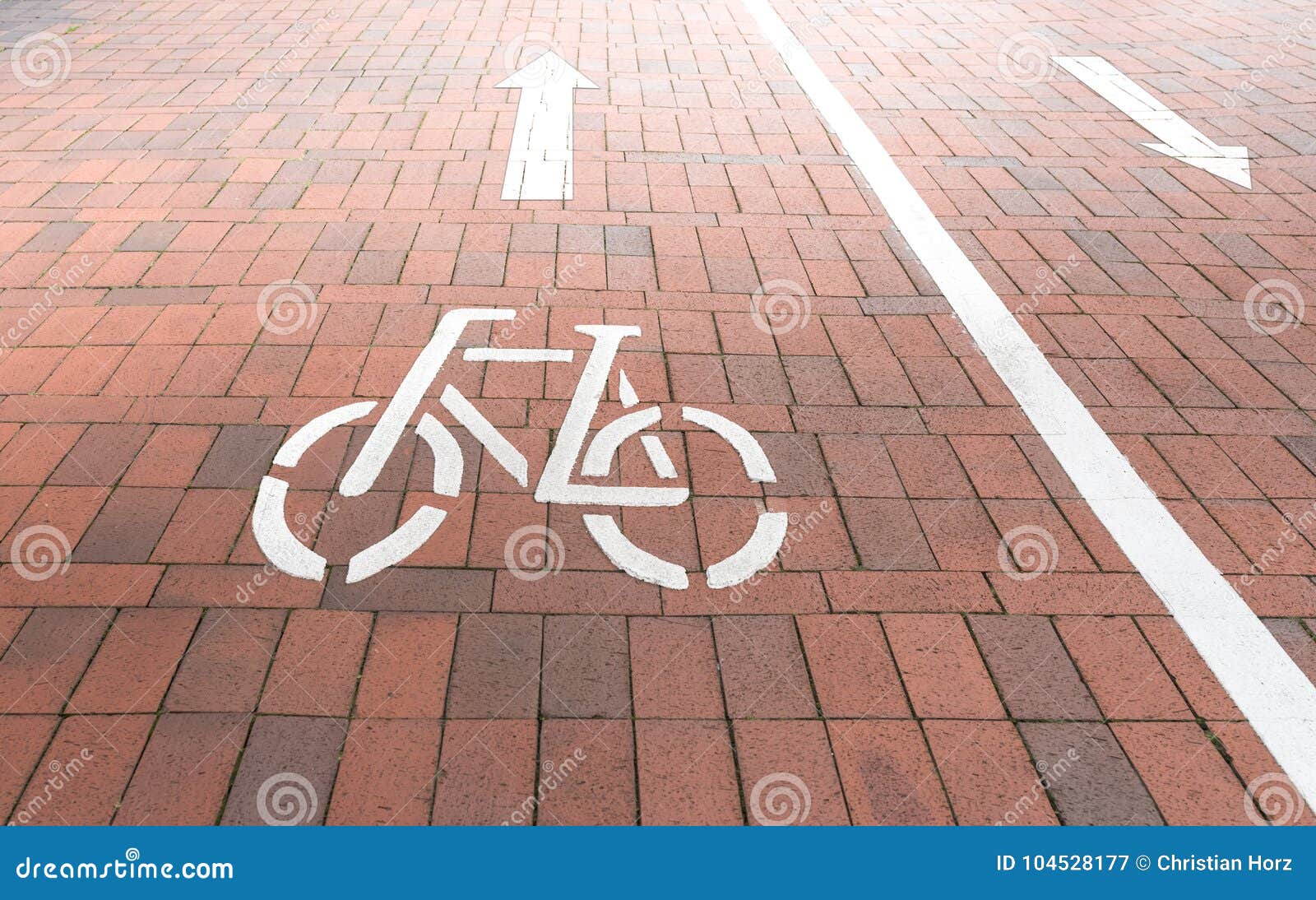 Two-way bike lane stock image. Image of track, path - 104528177