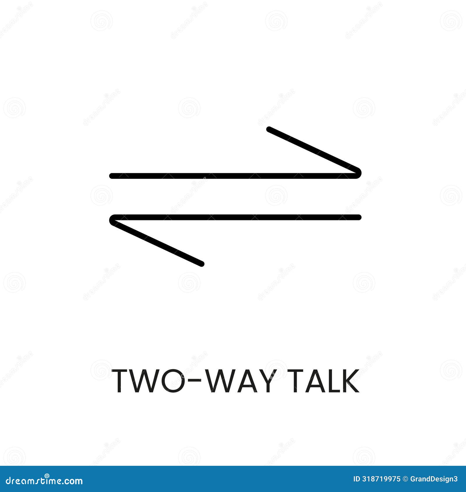 Two Way Conversation Line Vector Icon with Editable Stroke for ...