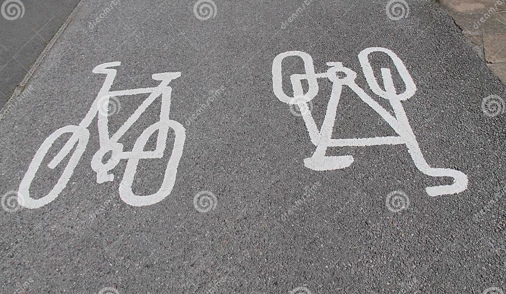 Two Way Cycle Track. stock photo. Image of pedal, rule - 101706152