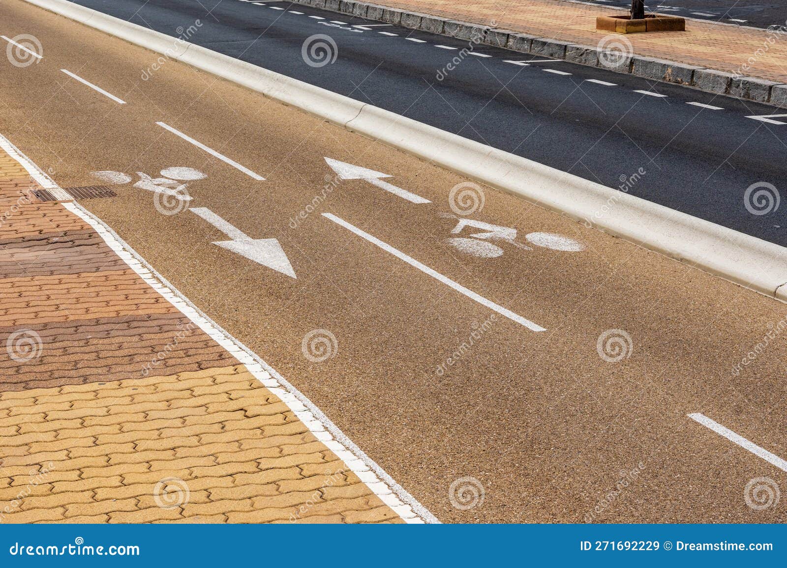 Two Way Cycle Way Segregated from the Highway by a Barrier Stock Image ...