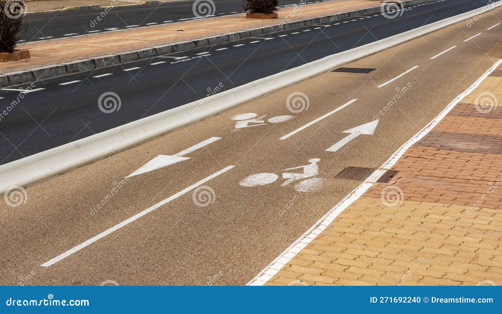 Two Way Cycle Way Segregated from the Highway by a Barrier Stock Photo ...