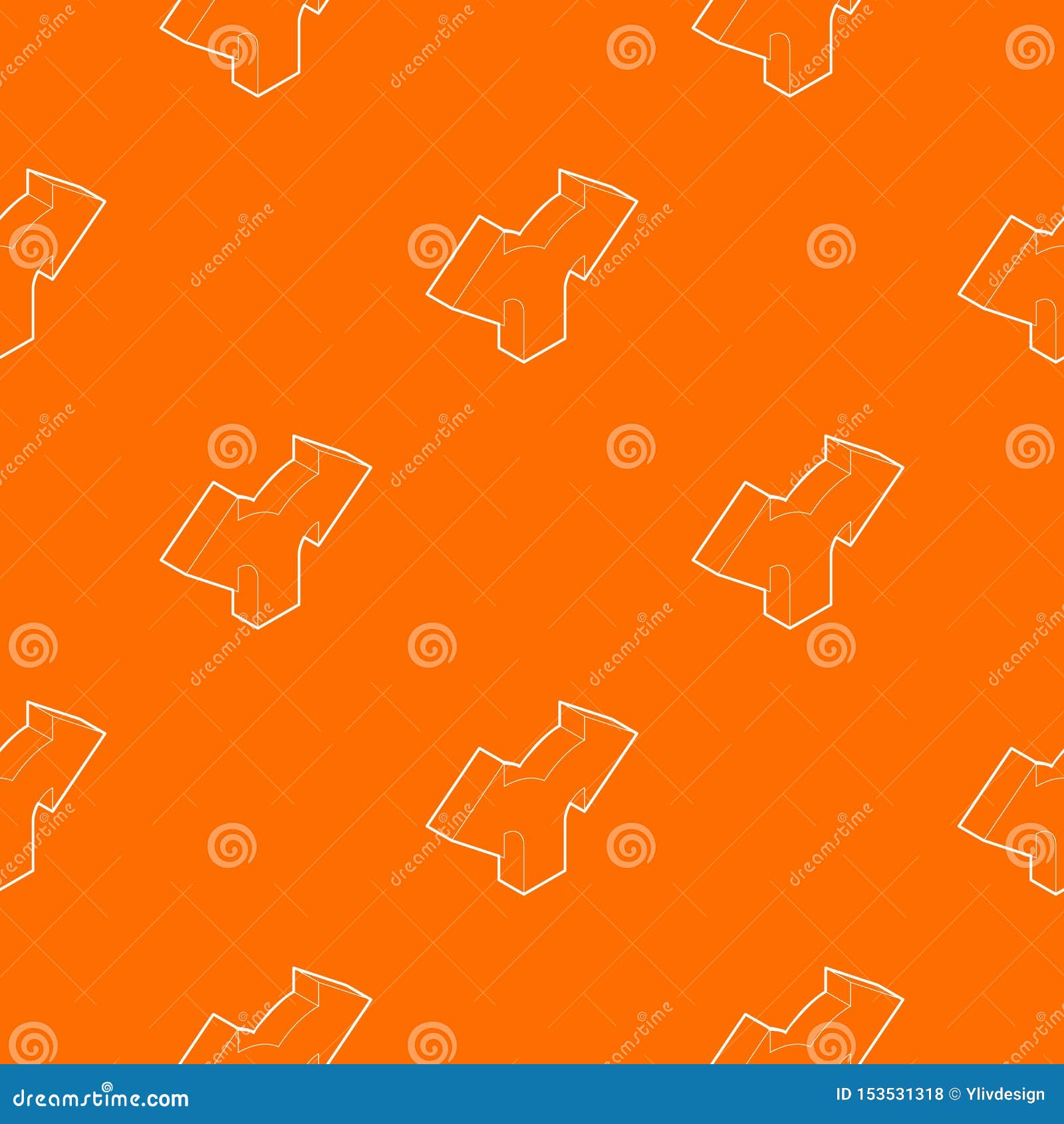 Two Way Direction Arrow Pattern Vector Orange Stock Vector ...