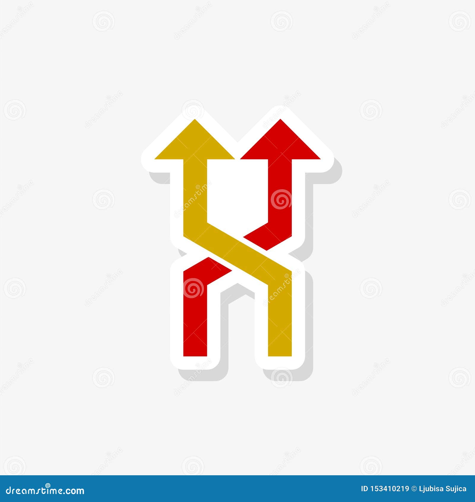 Two Way Direction Arrow Sticker. Filled Flat Sign for Mobile Concept ...