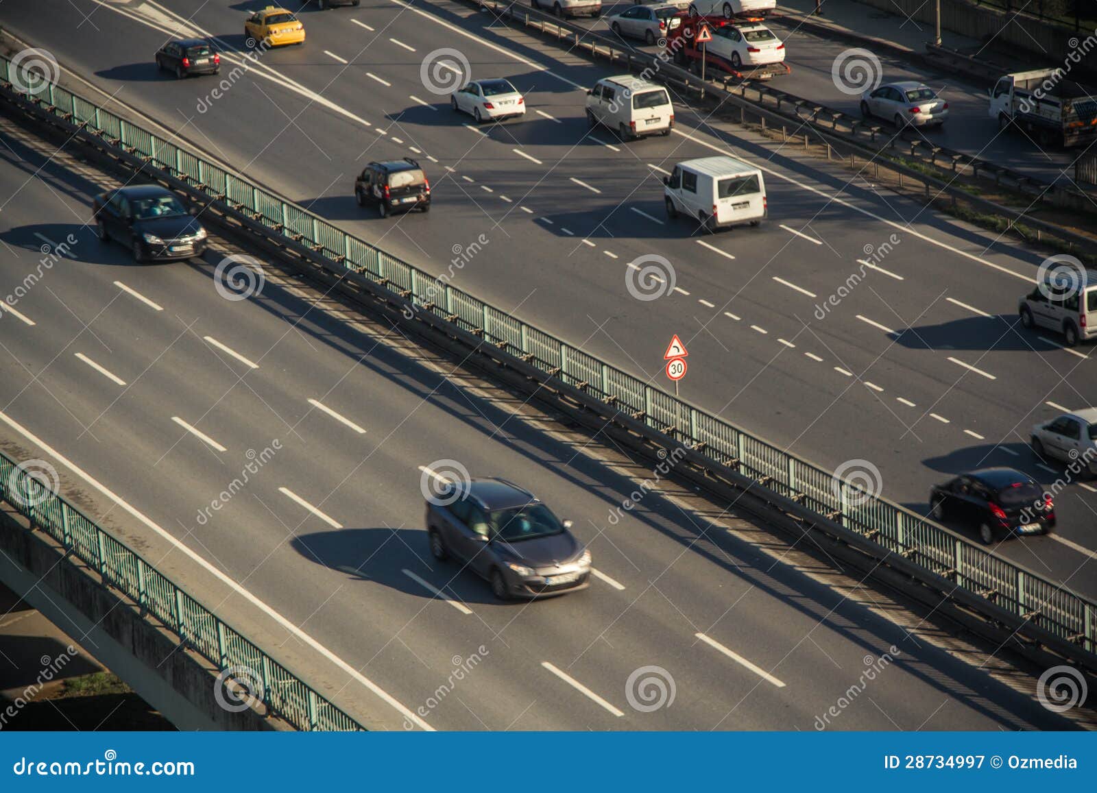 Two Way Highway Traffic in Istanbul, Turkey Stock Image - Image of ...