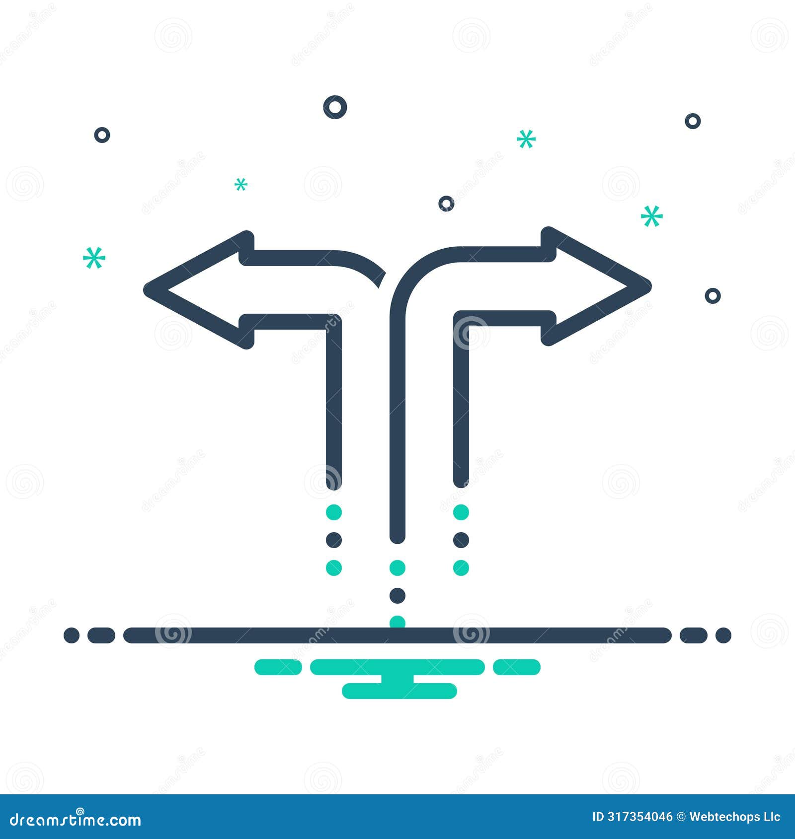 Mix Icon for Two Way, Direction and Pathway Stock Illustration ...