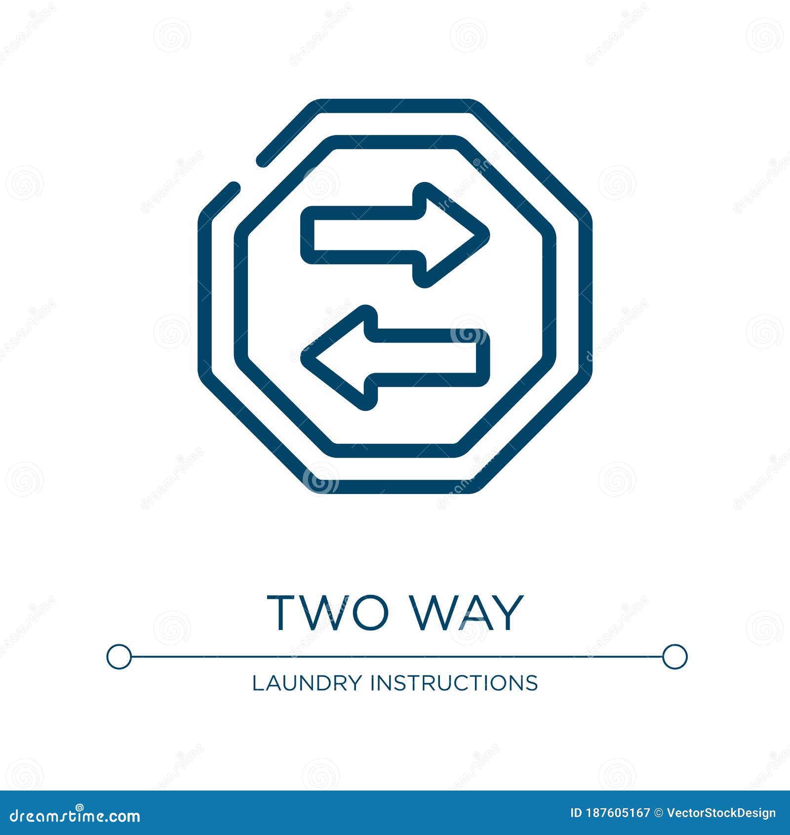 Two Way Icon. Linear Vector Illustration from Traffic Signs Collection ...