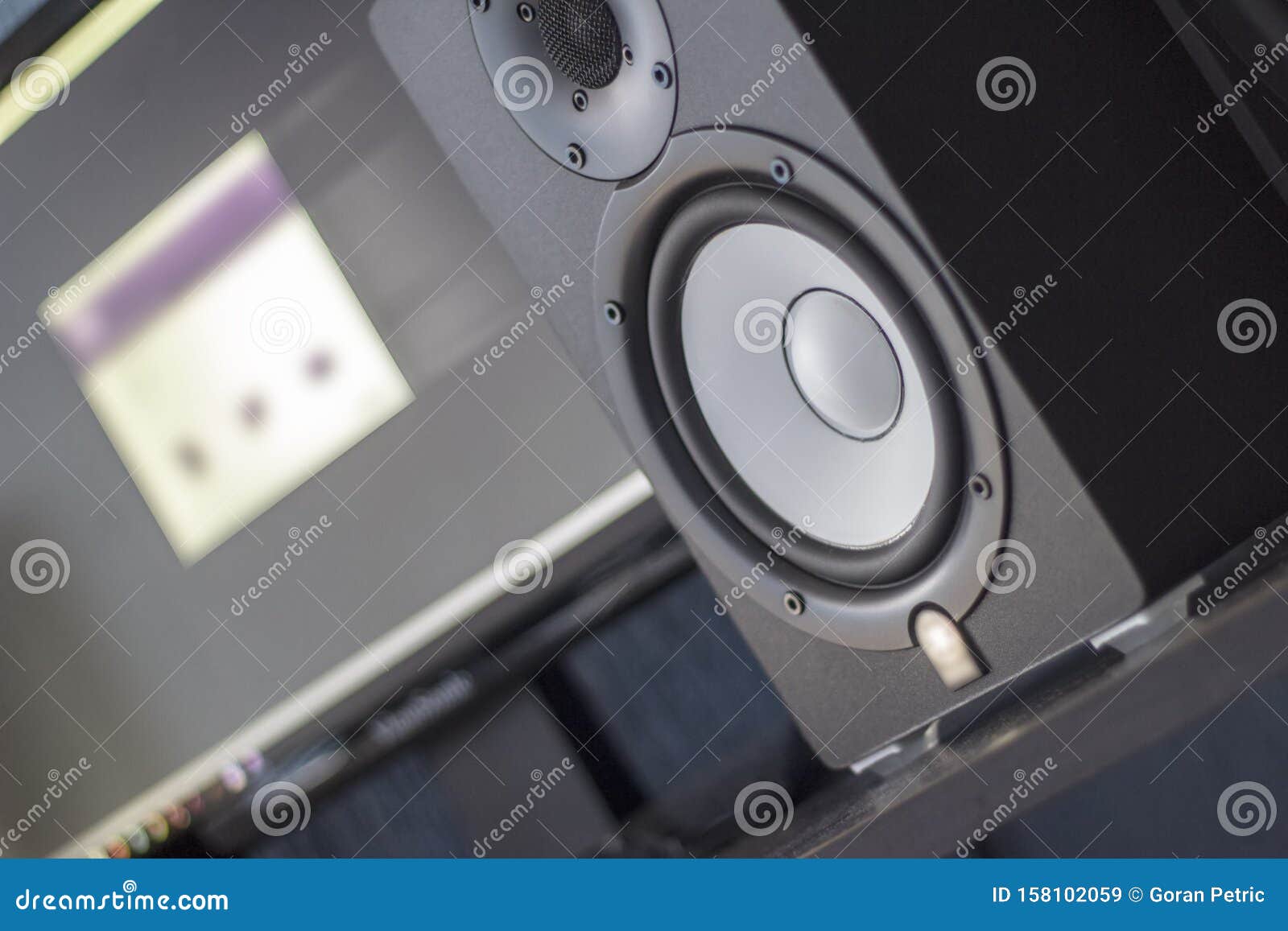 Two Way Loudspeaker at Recording Studio Stock Image - Image of ...