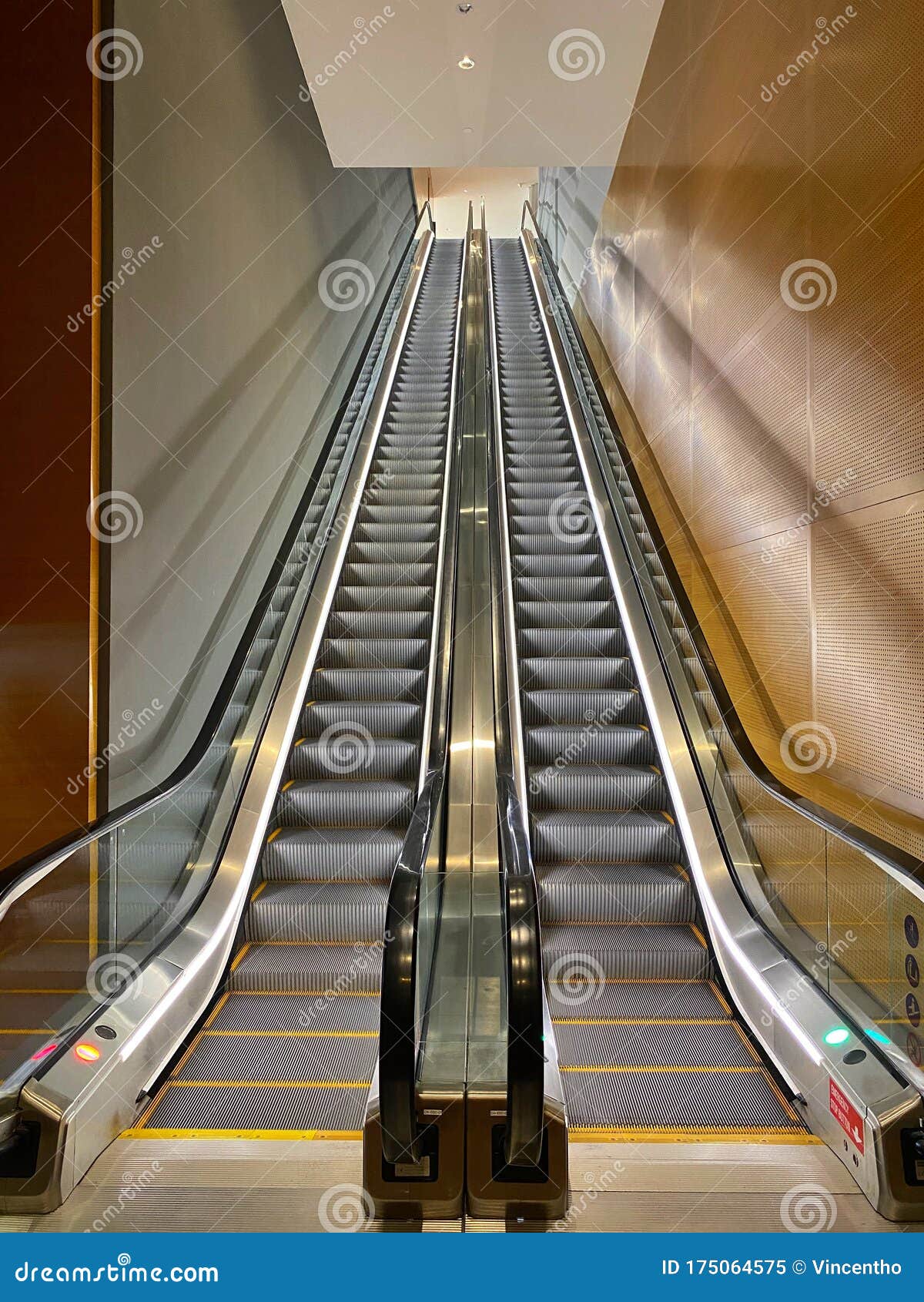 A Two-way Ascending and Descending Modern Escalators Stock Image ...