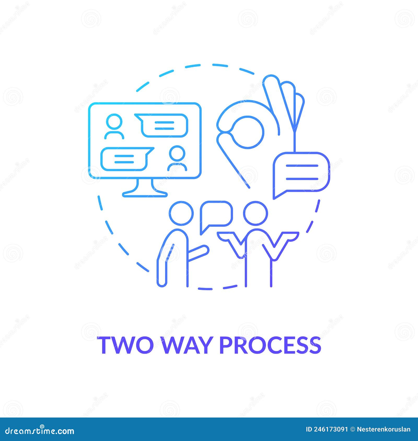 Two Way Process Blue Gradient Concept Icon Stock Vector - Illustration ...
