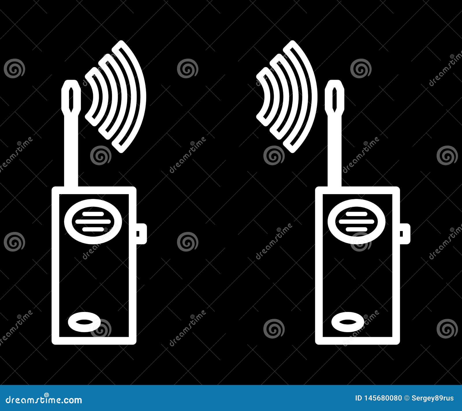 Two way radios icon. stock vector. Illustration of graphic - 145680080
