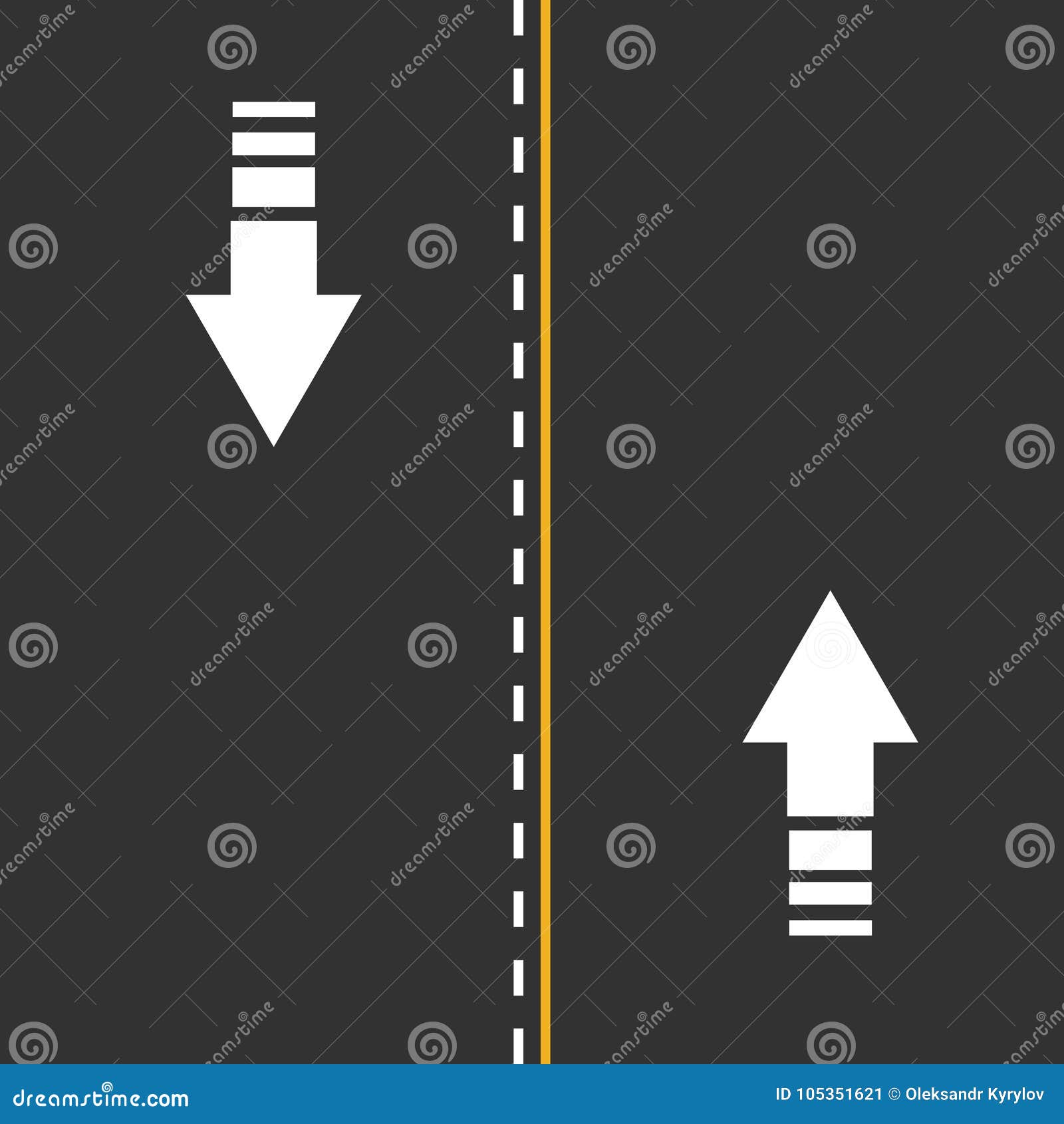Two way road illustration stock illustration. Illustration of moving ...