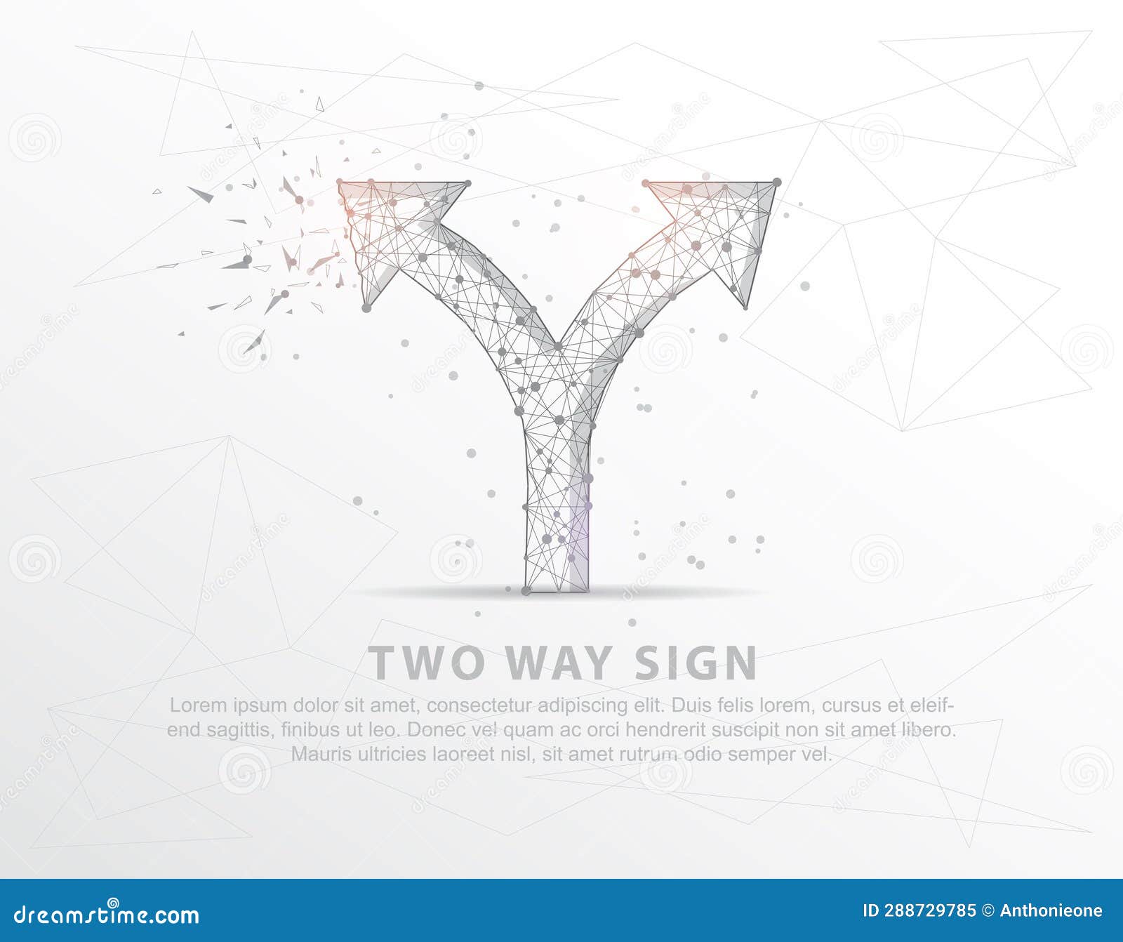 Two Way Sign Abstract Mash Line and Composition Digitally Drawn in the ...