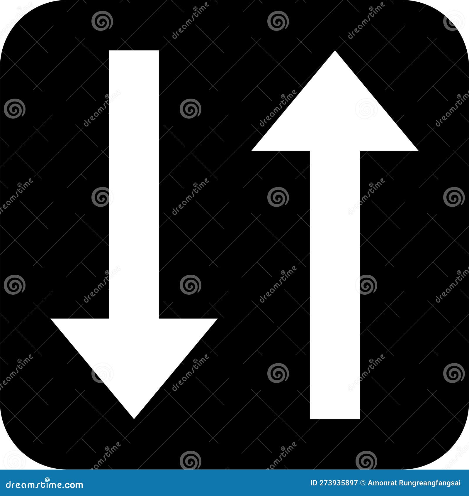 Two Way Sign Icon, Traffic Sign Vector Illustration Stock Vector ...