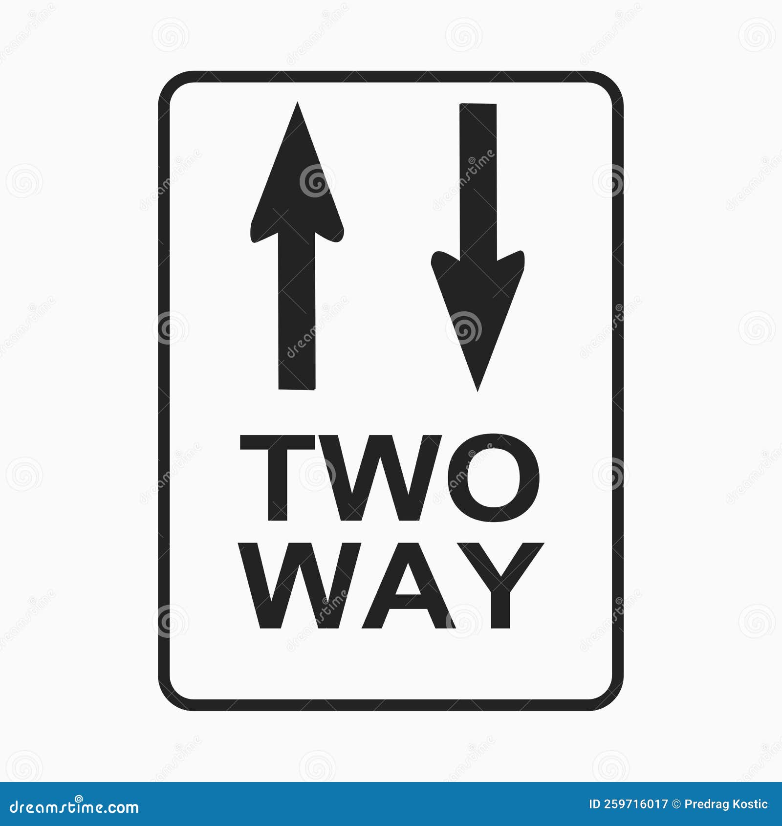 Two way sign stock illustration. Illustration of cartoon - 259716017