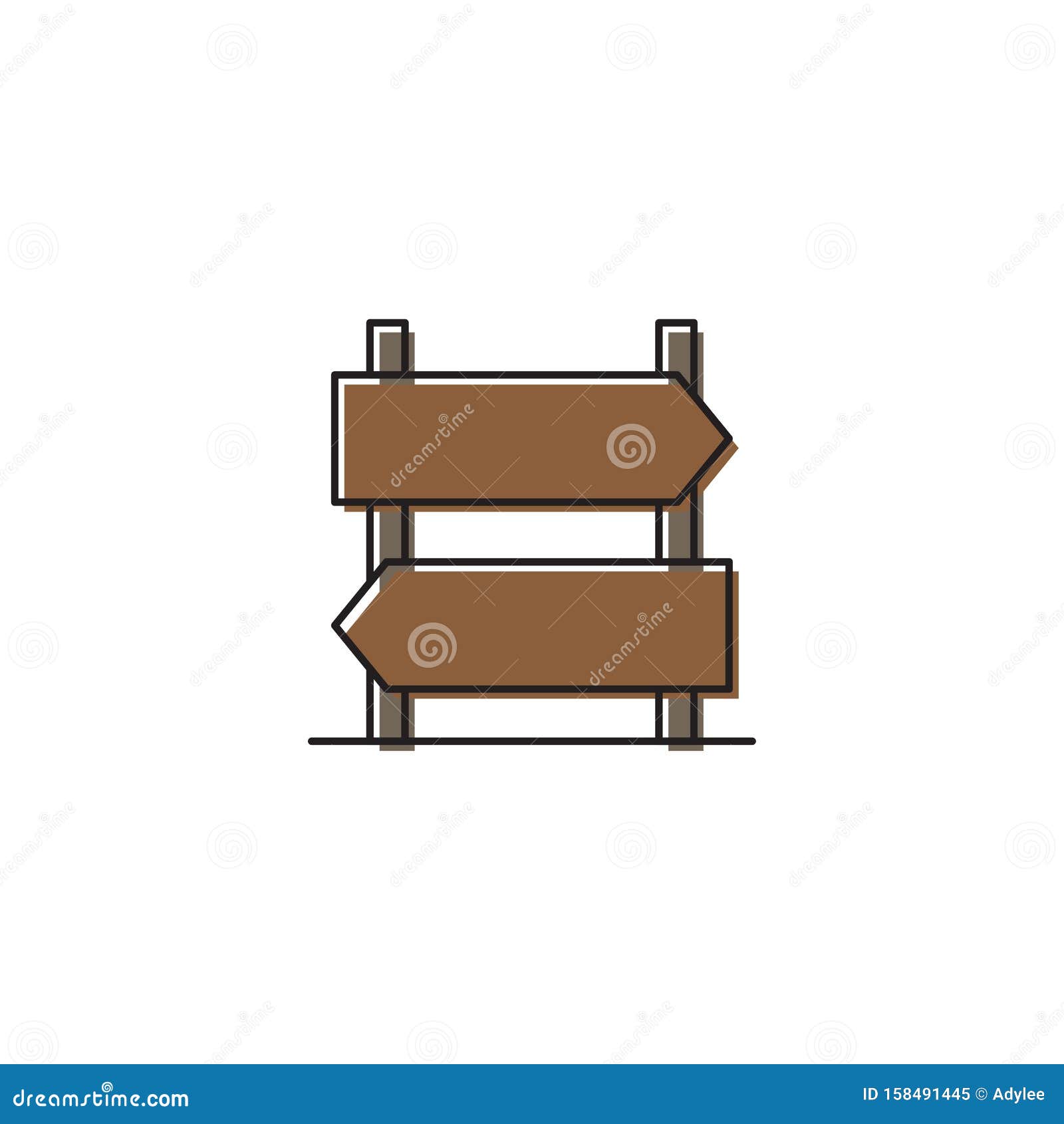 Two Way Signpost, Pointer Vector Icon Symbol Isolated on White ...