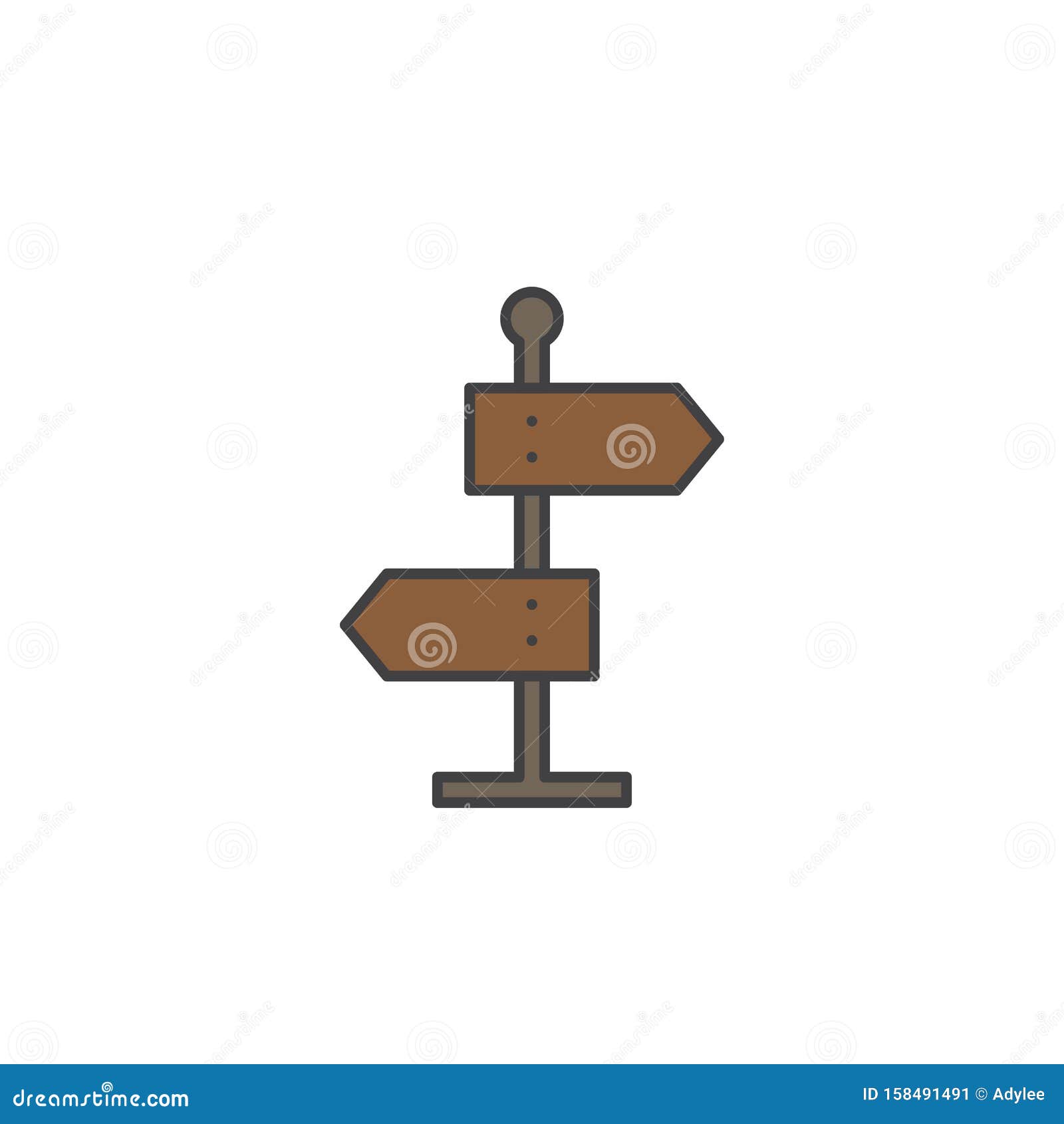 Two Way Signpost, Pointer Vector Icon Symbol Isolated on White ...