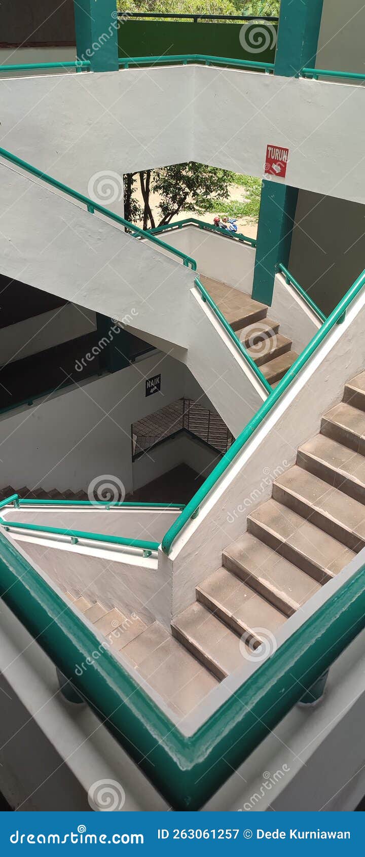 Two way stairs up and down stock image. Image of room - 263061257