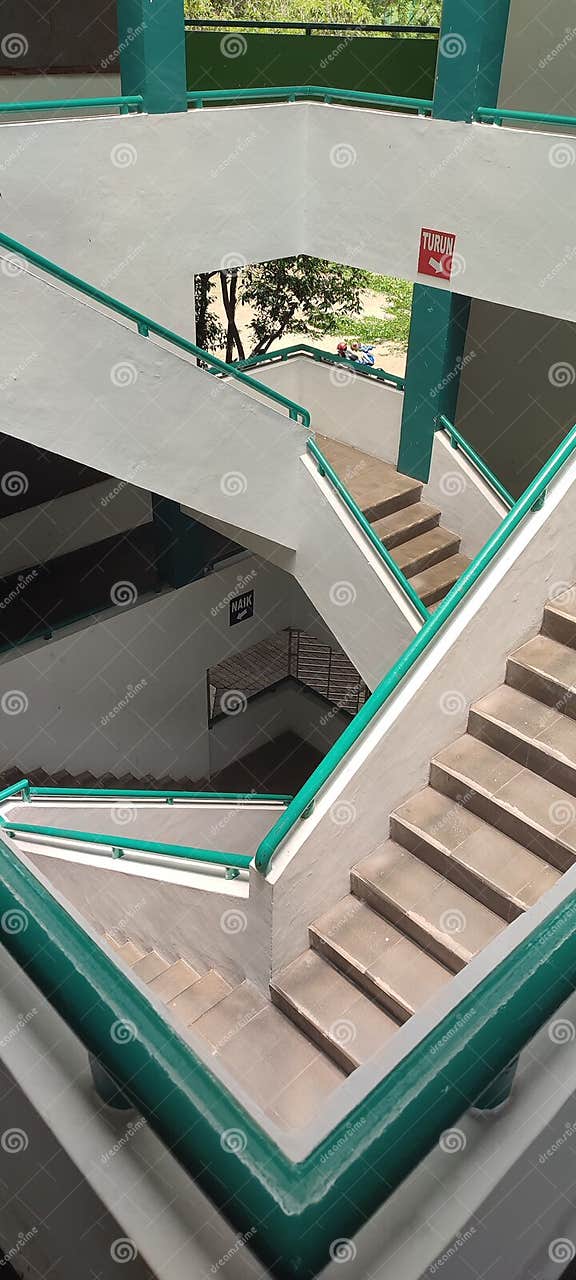 Two way stairs up and down stock image. Image of room - 263061257