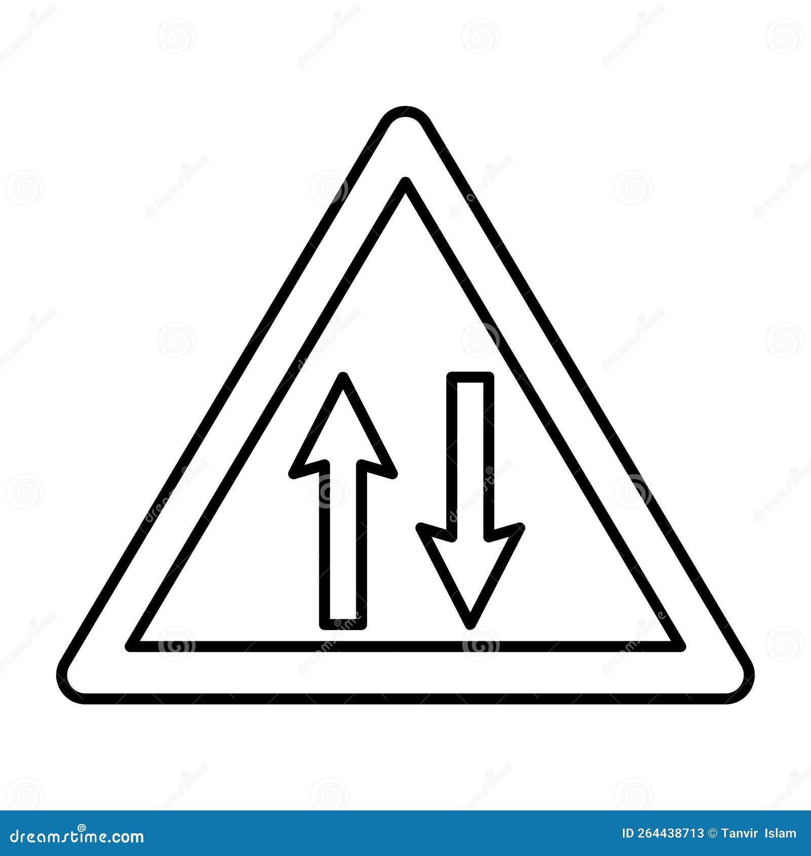 Two Way Street Sign stock vector. Illustration of graphic - 264438713