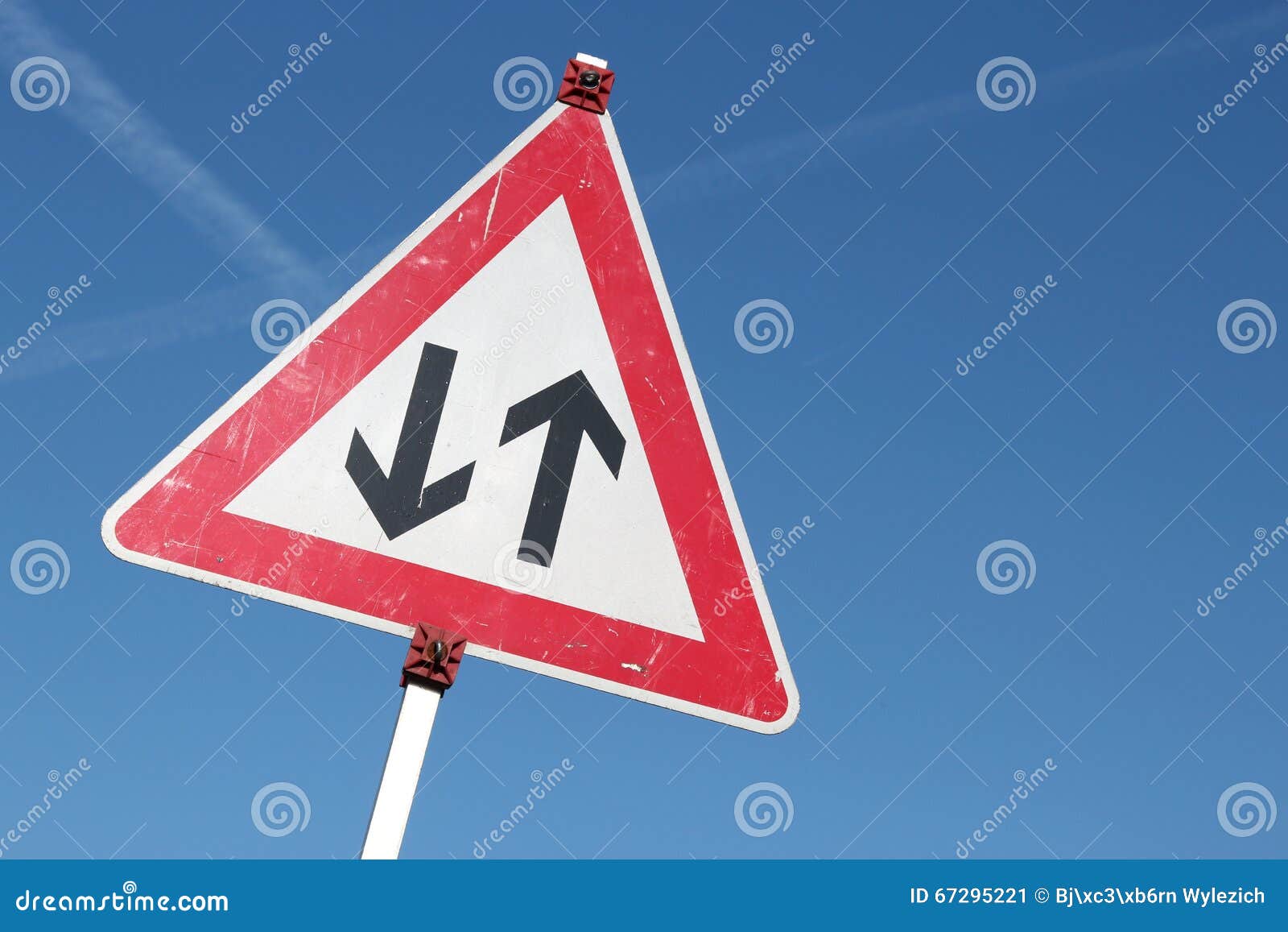 Two way traffic stock image. Image of street, regulation - 67295221