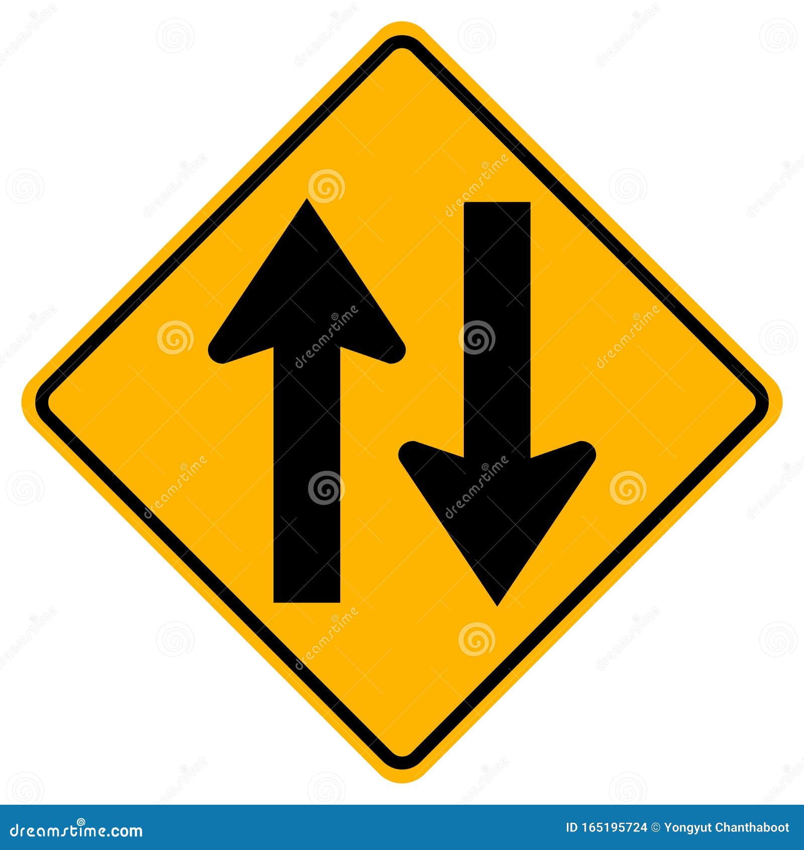 Two Way Traffic Road Sign,Vector Illustration, Isolate on White ...