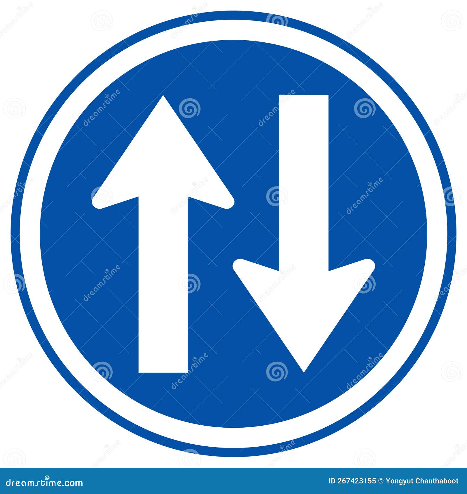 Two Way Traffic Road Sign,Vector Illustration, Isolate on White ...