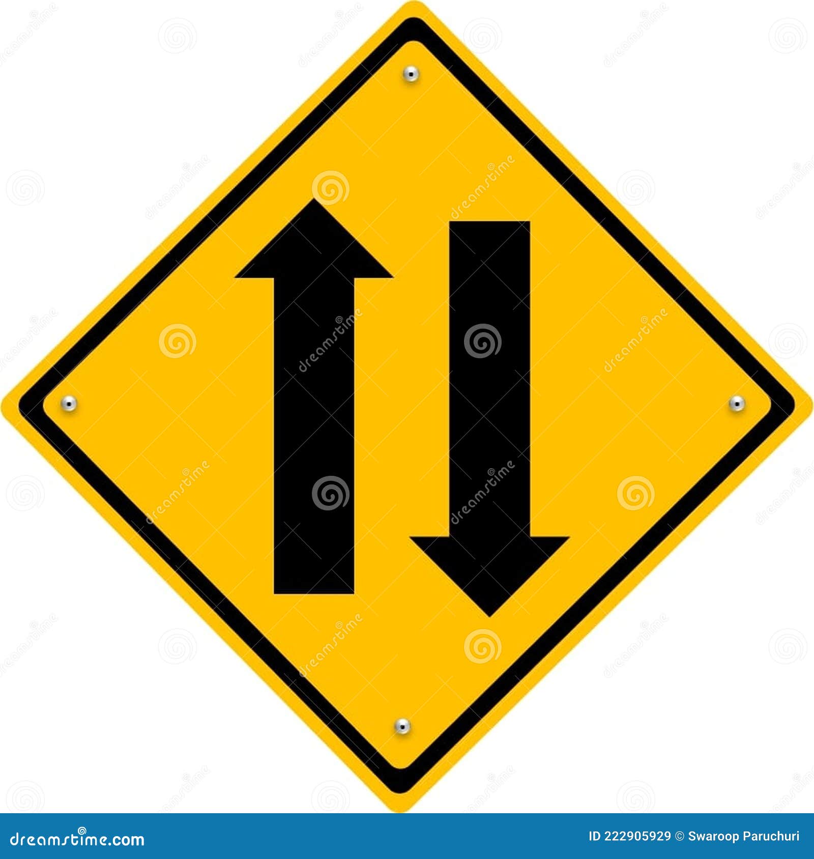 Two way traffic sign stock vector. Illustration of symbol - 222905929