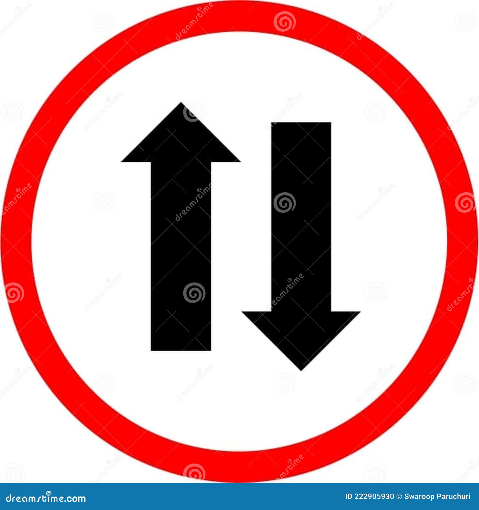 Two way traffic sign stock vector. Illustration of brand - 222905930