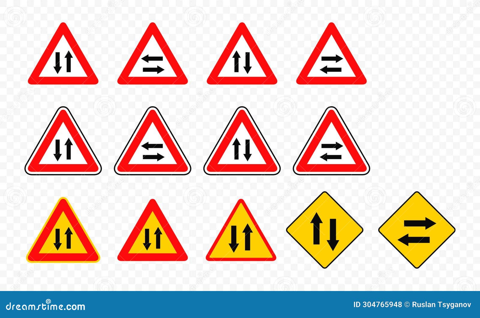 Two-way Traffic Sign Vector Design Stock Illustration - Illustration of ...