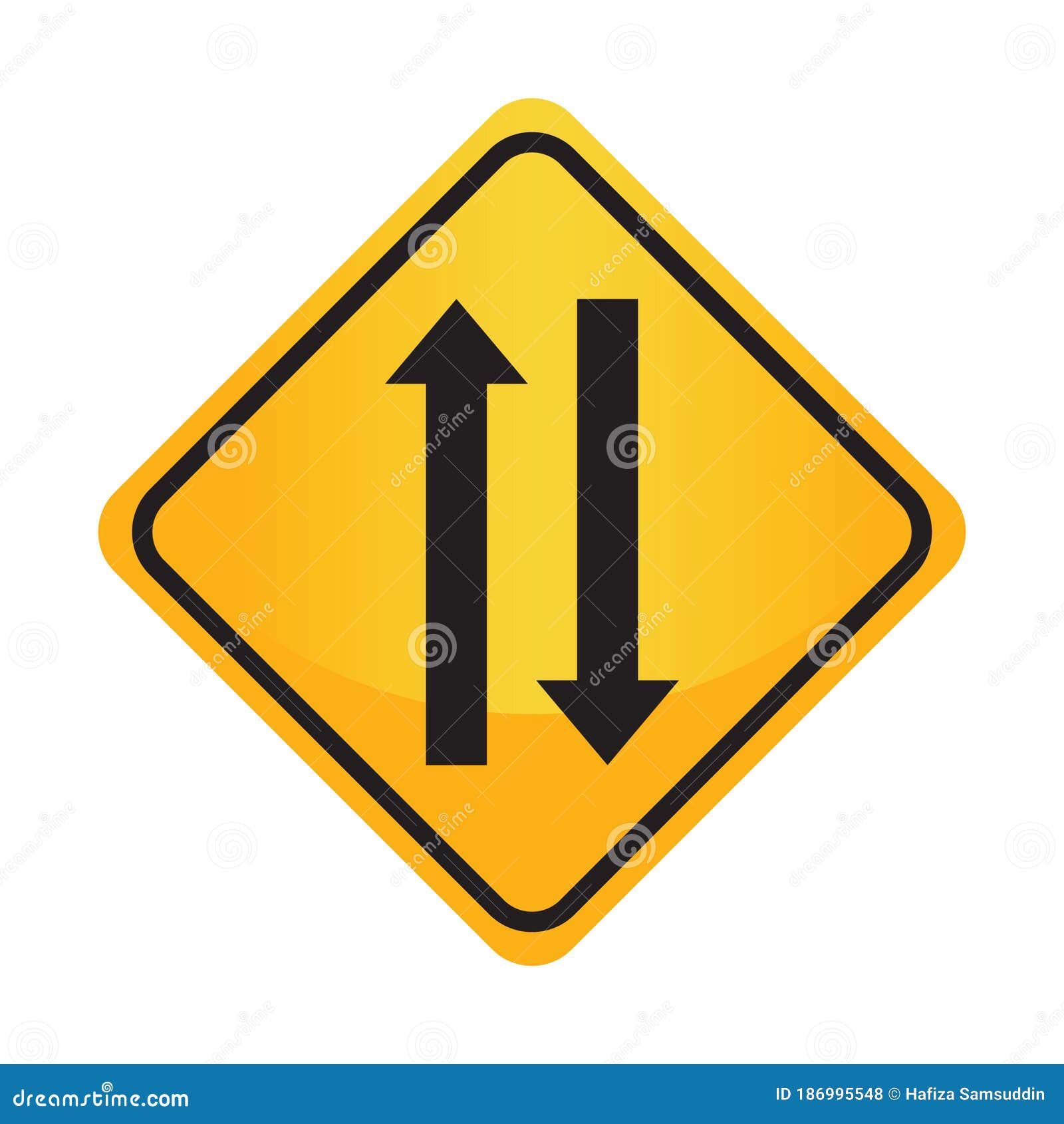 Two-way Traffic Sign. Vector Illustration Decorative Design Stock ...