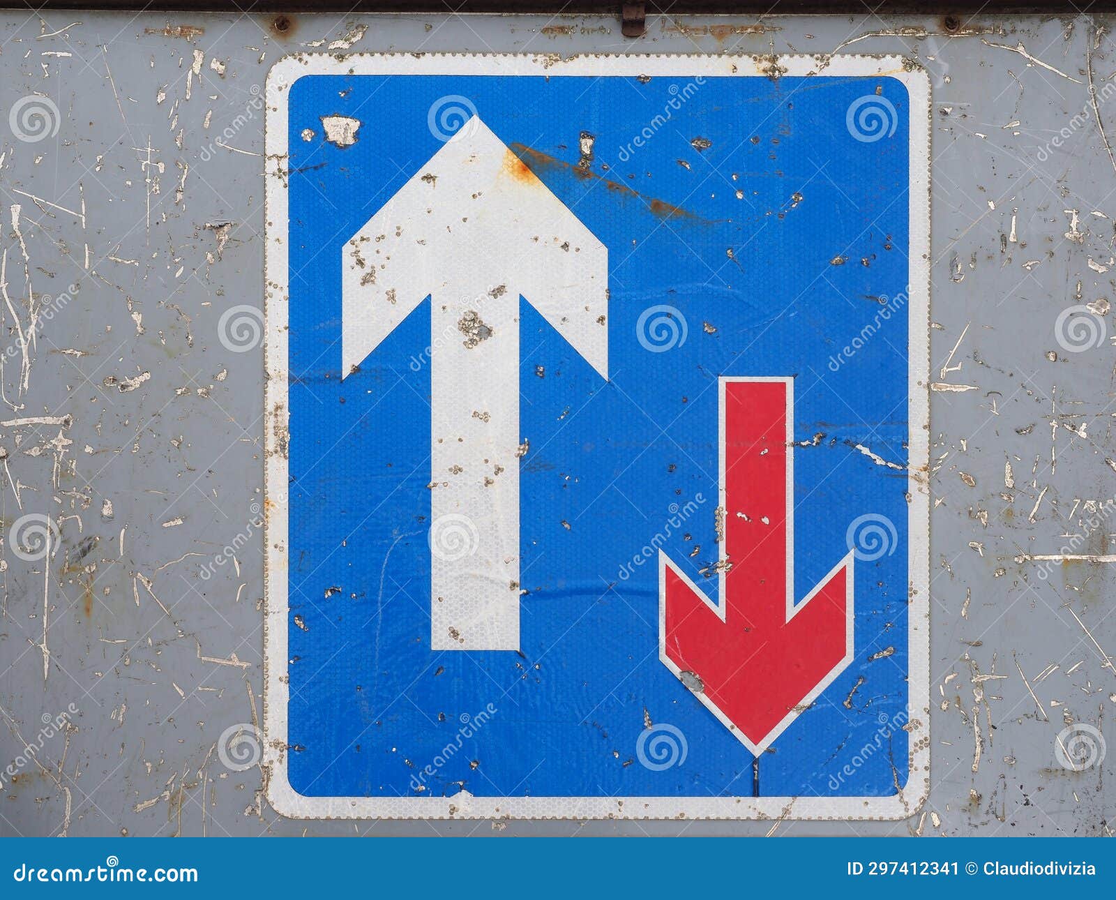 Two way traffic sign stock image. Image of symbol, travel - 297412341