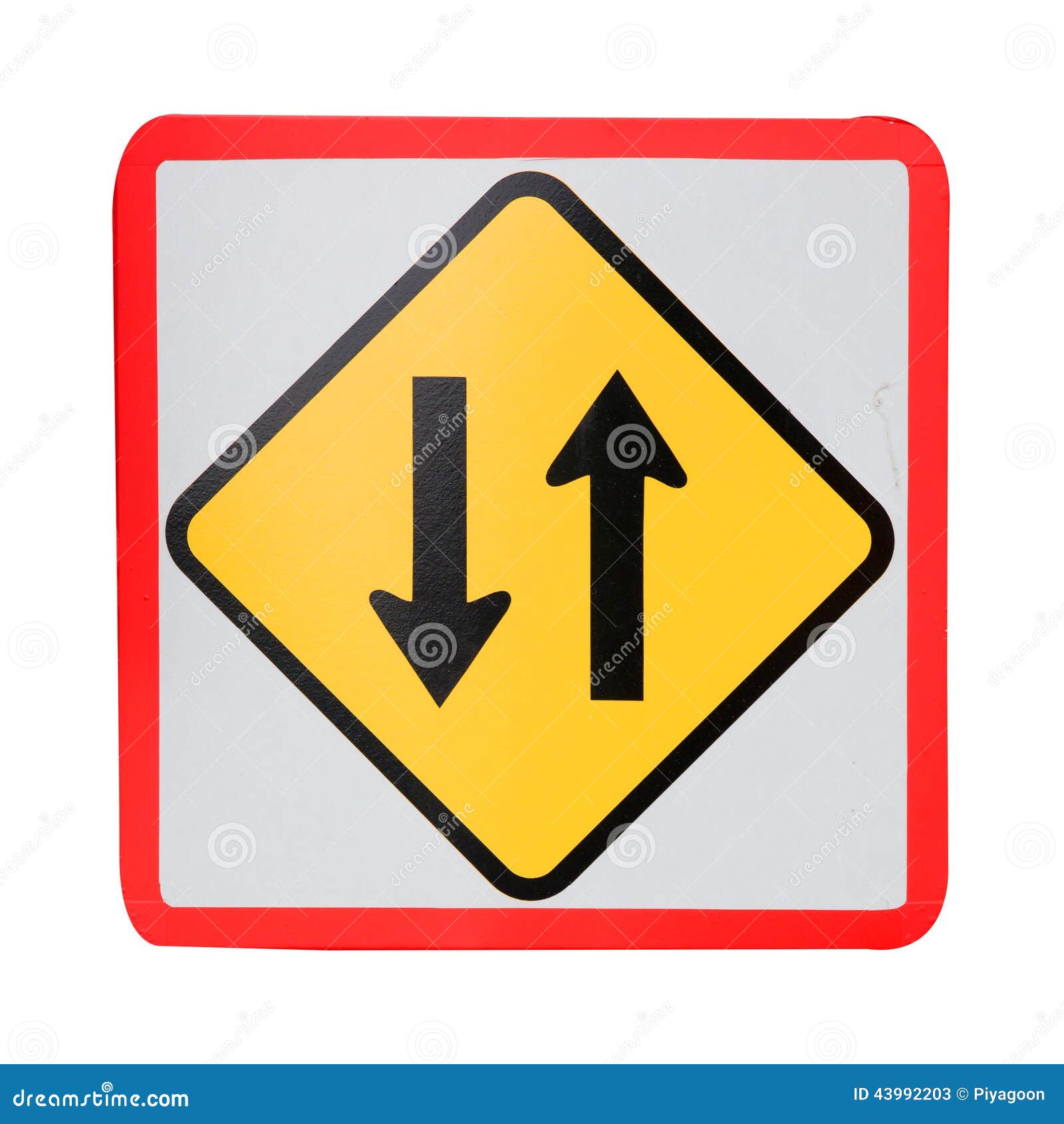 Two way traffic sign stock image. Image of directional - 43992203