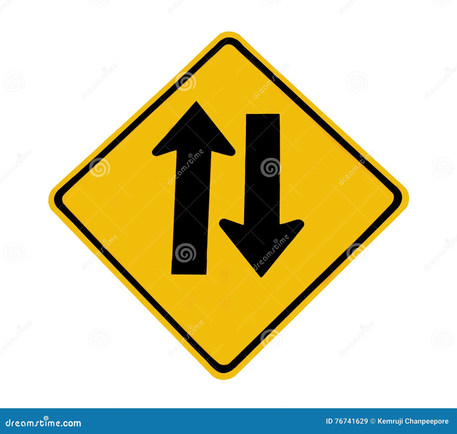 Two way traffic sign stock illustration. Illustration of alert - 76741629