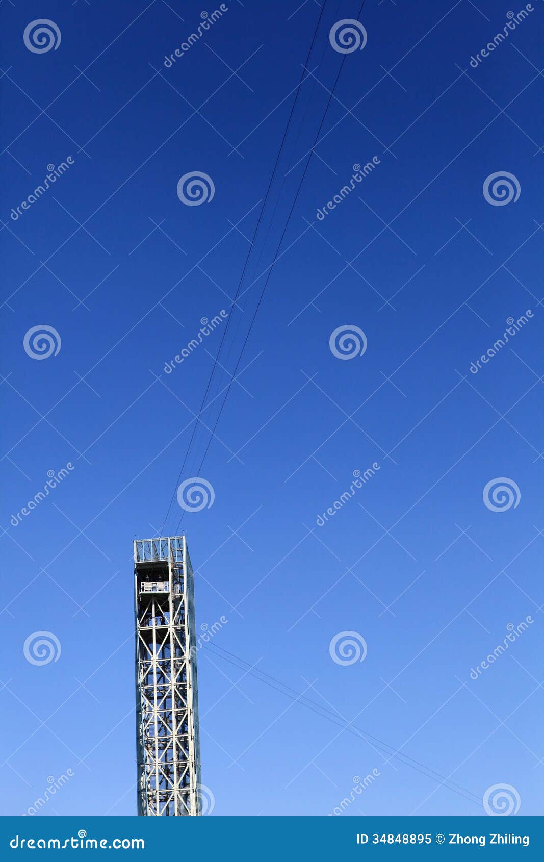 The Two Ways Cableway Structure Stock Image - Image of firm, travel ...
