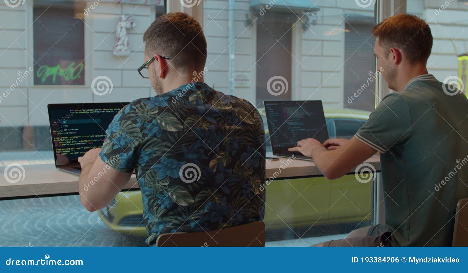 Two Web Developers Working at the Computer Inthe Modern Office. Stock ...