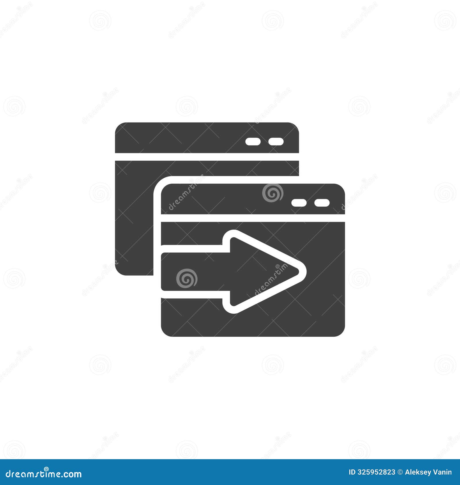Two Web Pages Side by Side with an Arrow Vector Icon Stock Illustration ...