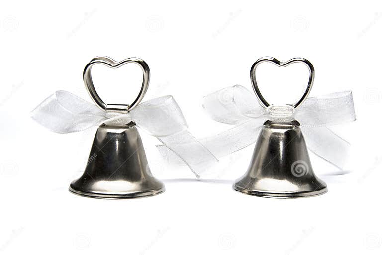 Two Wedding Bells Isolated on White Background Stock Photo - Image of ...