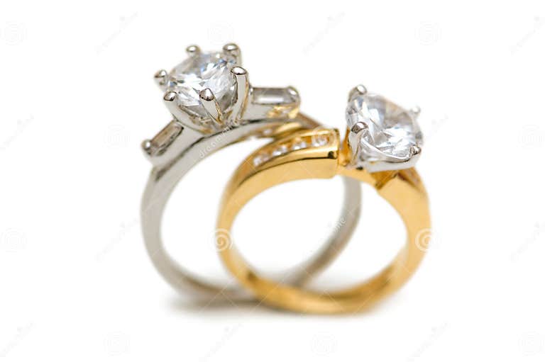 Two wedding diamond rings stock photo. Image of metal - 5995128