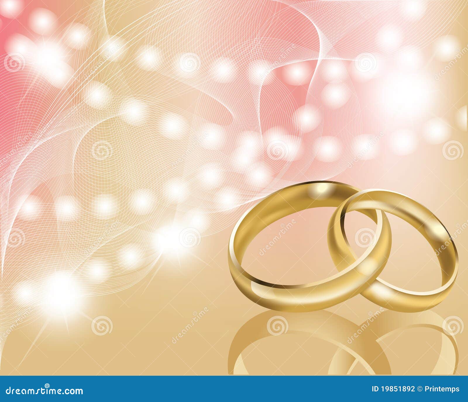 Two Wedding Ring with Abstract Background, Stock Illustration ...
