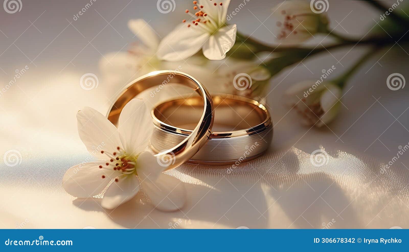 Two Wedding Ring on Pastel Background Stock Photo - Image of bride ...