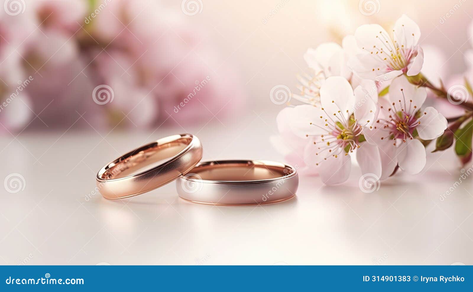 Two Wedding Ring on Pastel Background Stock Image - Image of gift, ring ...