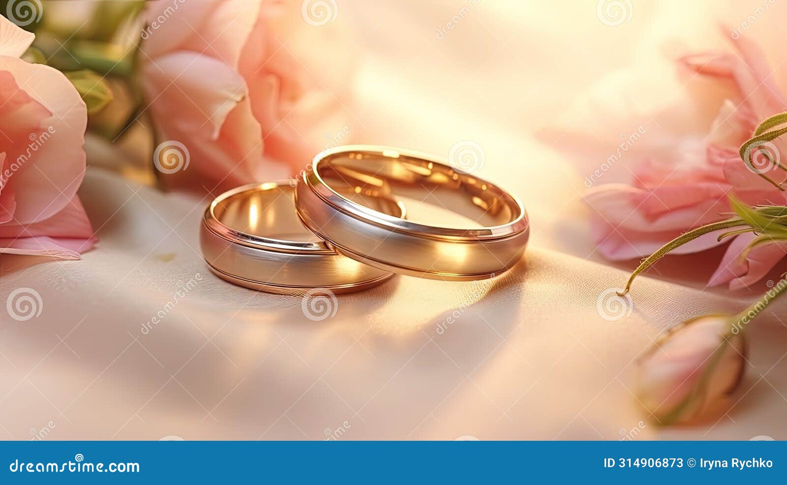 Two Wedding Ring on Pastel Background Stock Image - Image of gift, gold ...