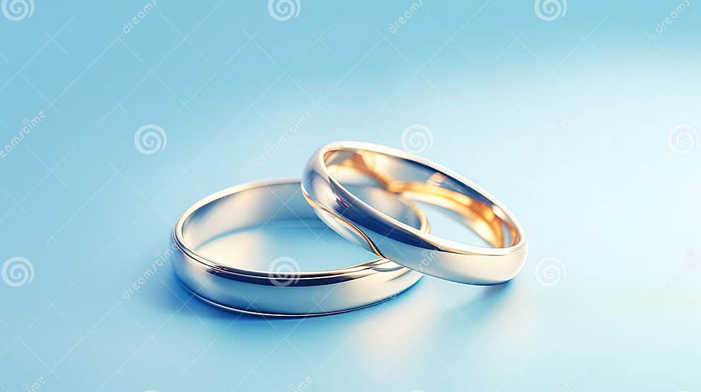 Two Wedding Ring on Pastel Background Stock Photo - Image of decoration ...