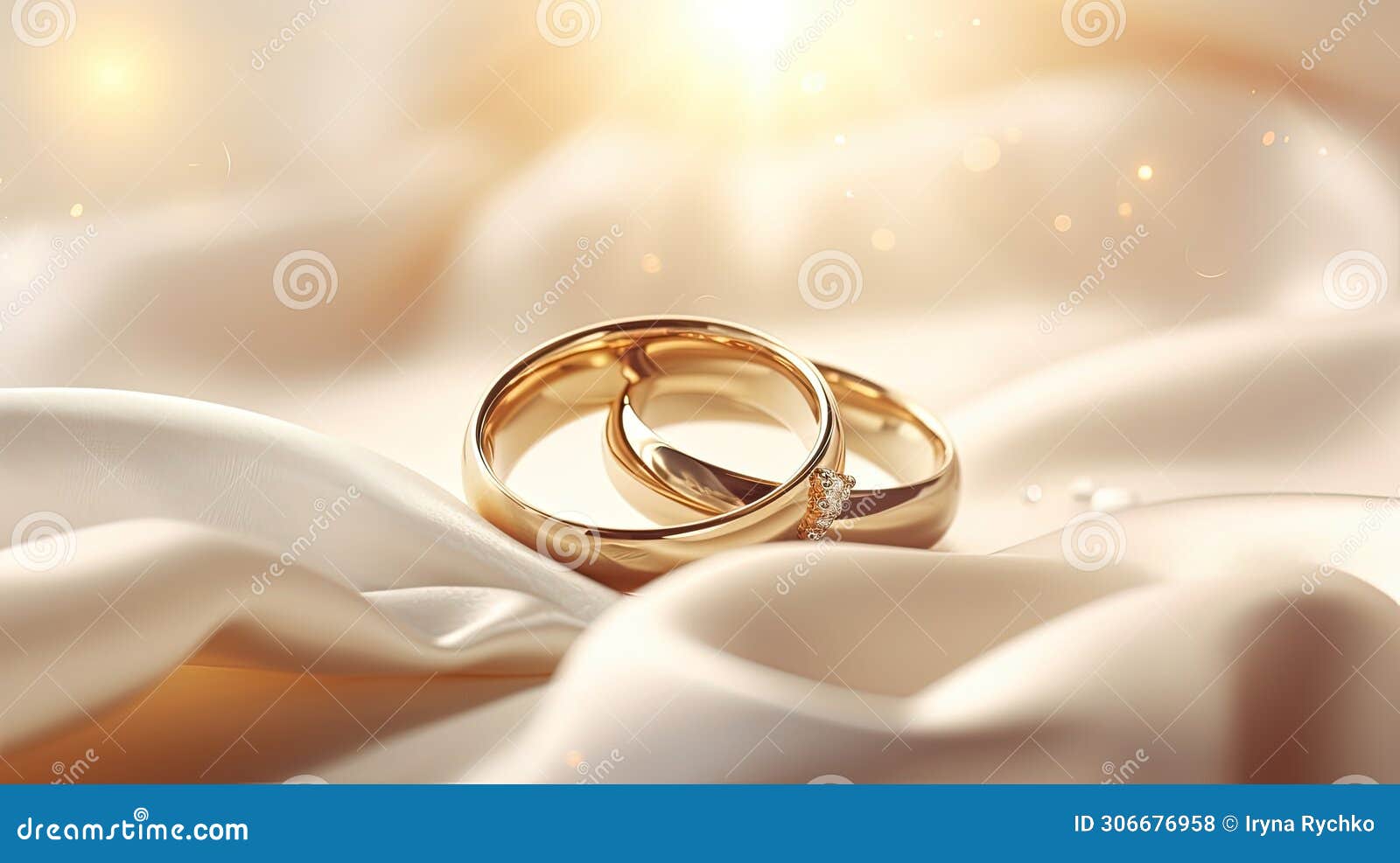 Two Wedding Ring on Pastel Background Stock Photo - Image of floral ...