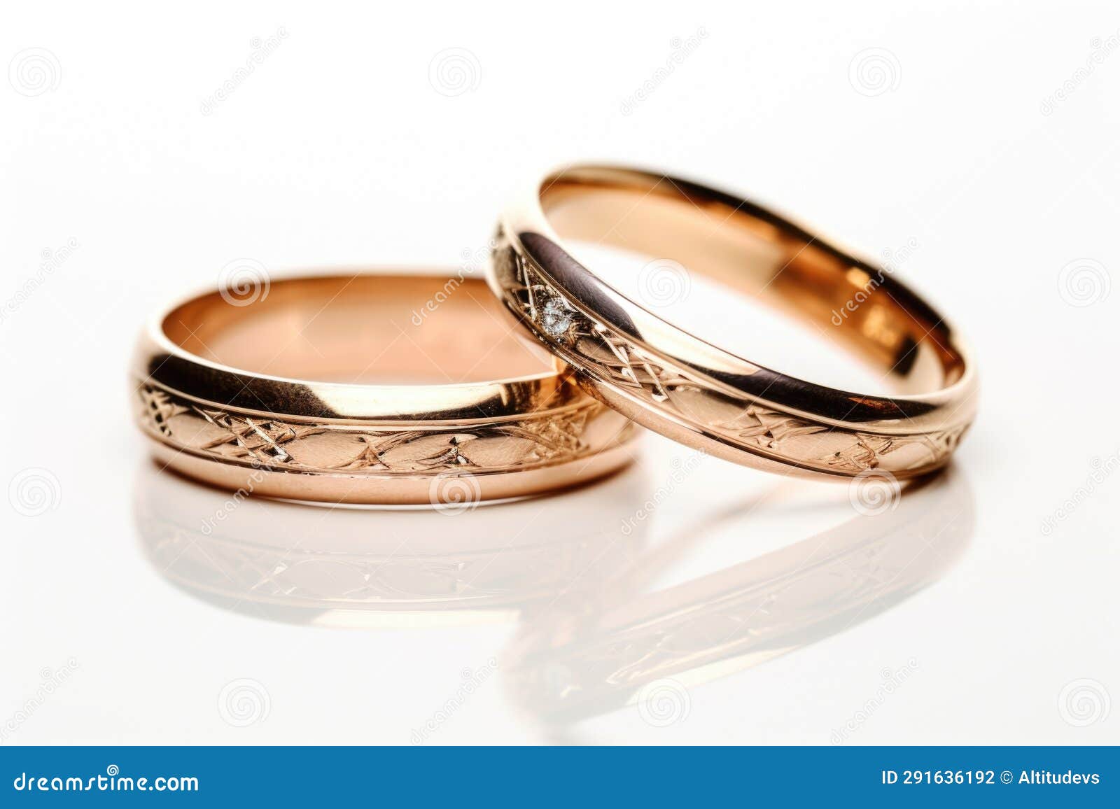 Two Wedding Rings Apart on a White Background Stock Photo - Image of ...